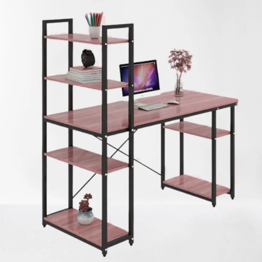 TEKAVO - Matte Home Computer Desk with Simple Shelves, Writing Laptop ...
