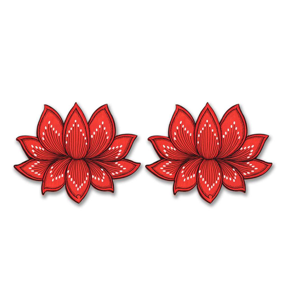 Red Lotus Pair Cutouts | Maavni Designs