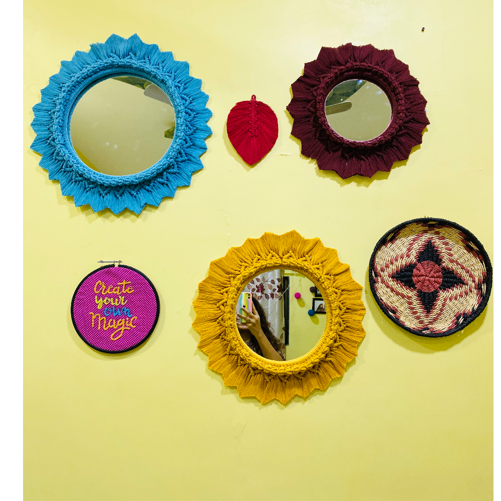 Rose Mirror Mandala (21 inch (Mirror - 14 inch)/Dual (Offwhite ...