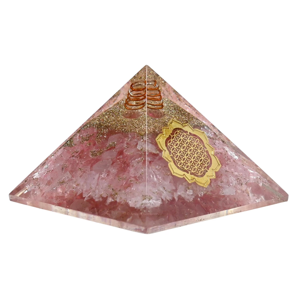 Rose Quartz Orgone Pyramid - Premium Organite Orgonite Pyramid ...