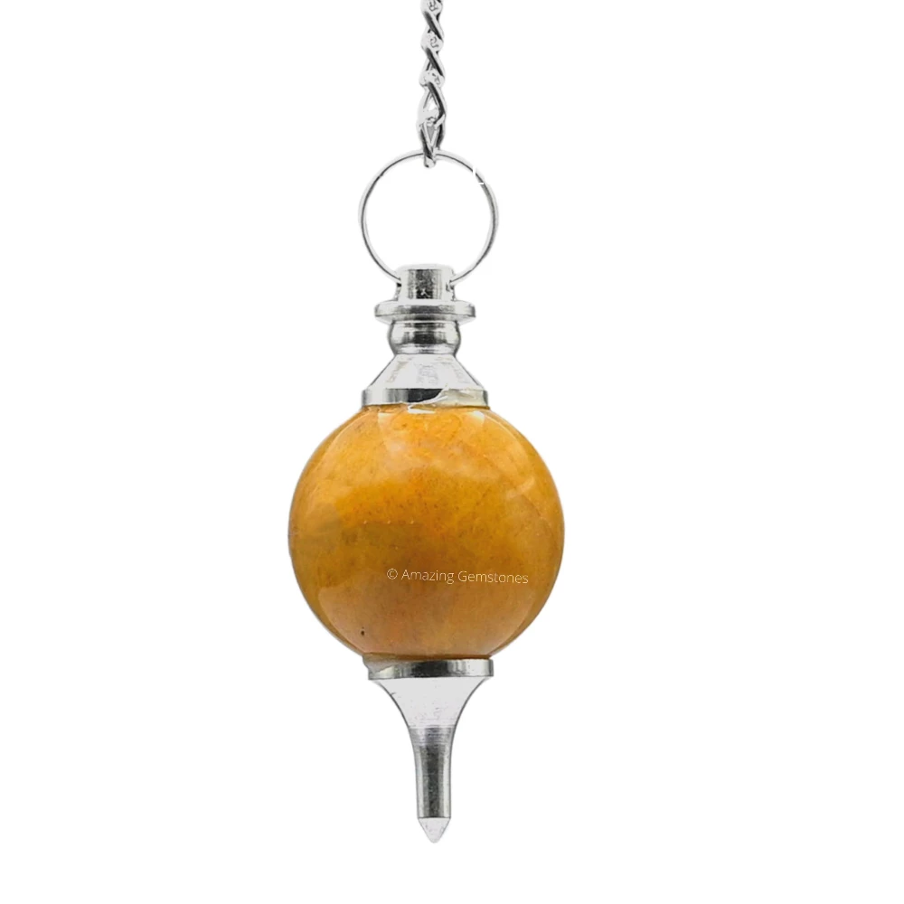 Yellow Jasper Ball Pendulum - Premium Crystal Ball Pendulum - Amazing ...