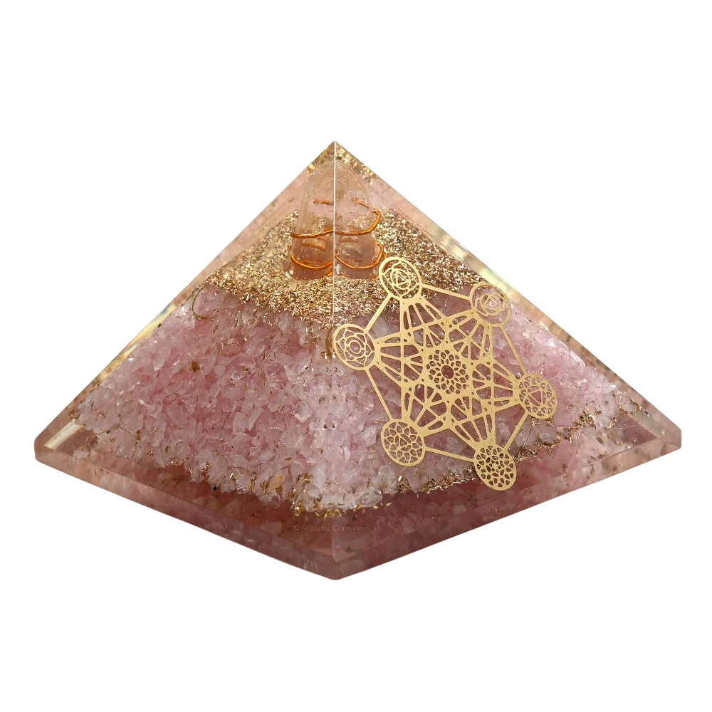 Rose Quartz Orgone Pyramid - Premium Organite Orgonite Pyramid ...