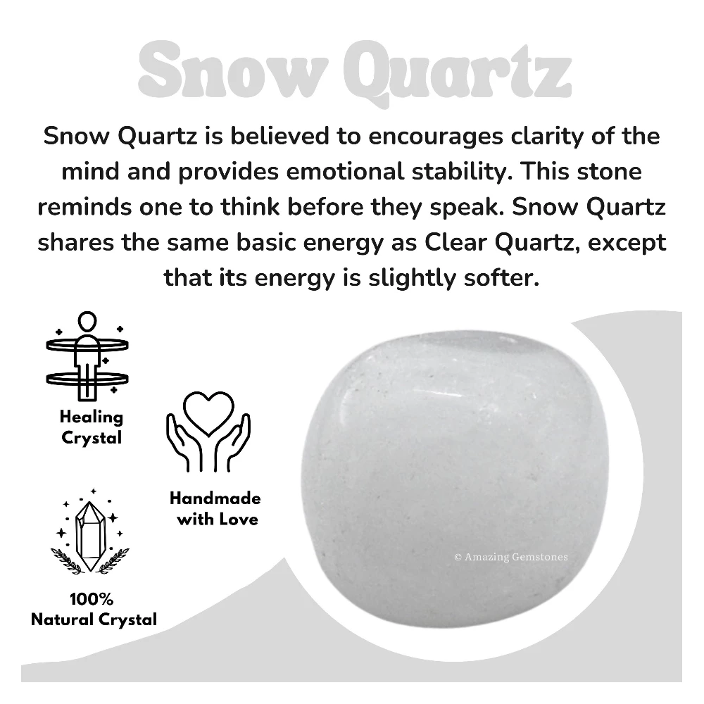 Tumbled Snow White Quartz Crystals Stones - Amazing Gemstones INC