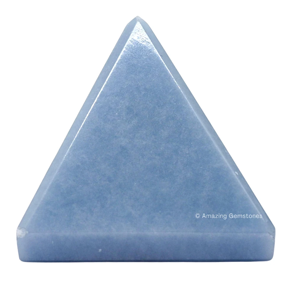 Angelite Pyramid - Premium Crystal Pyramid - Amazing Gemstones INC