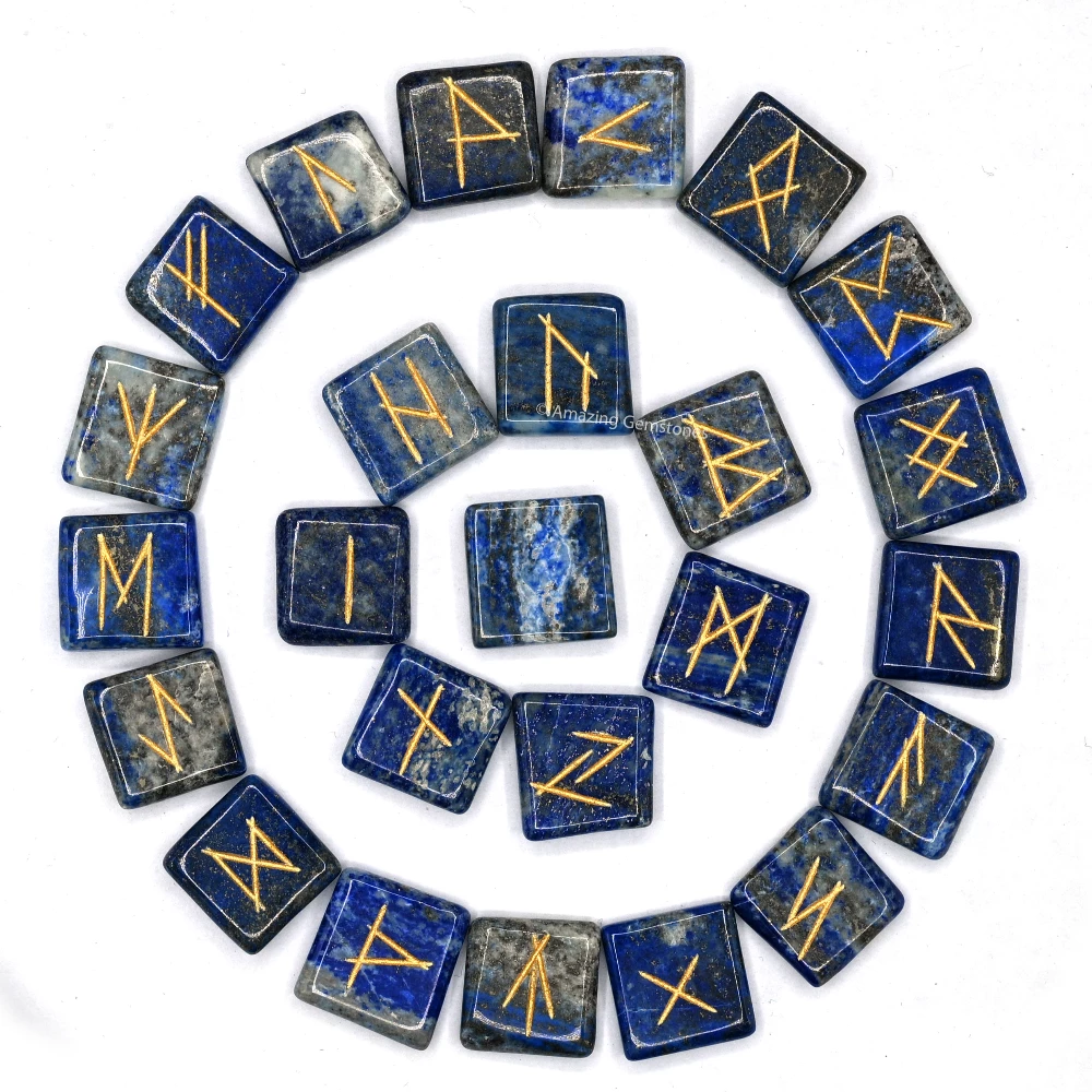Lapis Lazuli Rune Stones Set - Premium Elder Futhark Rune - Amazing ...