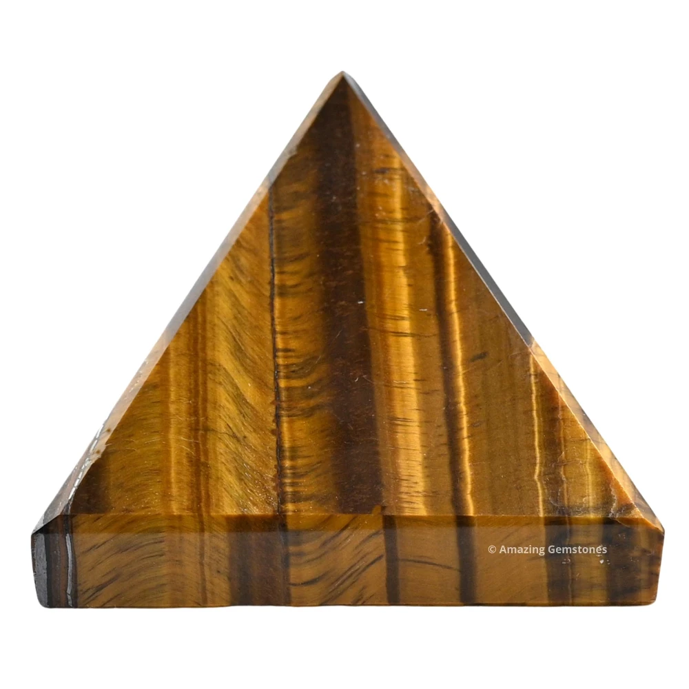 Tiger Eye Pyramid - Premium Crystal Pyramid - Amazing Gemstones INC