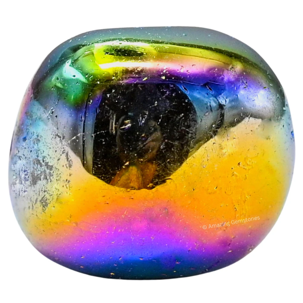 Tumbled Titanium Aura Quartz Stones - Premium Polished Tumbled Crystals ...