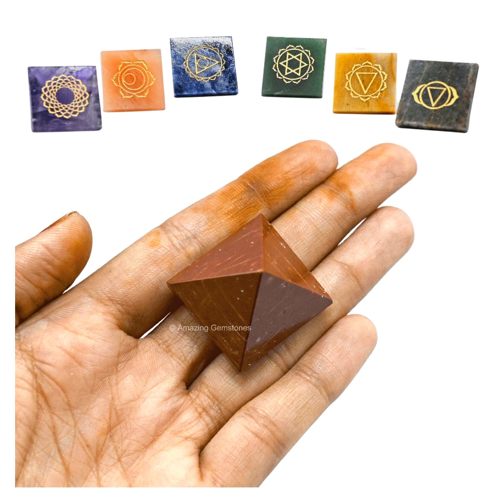 Chakra Crystal Set (Pyramid) - Premium 7 Stones of the Chakra - Amazing ...