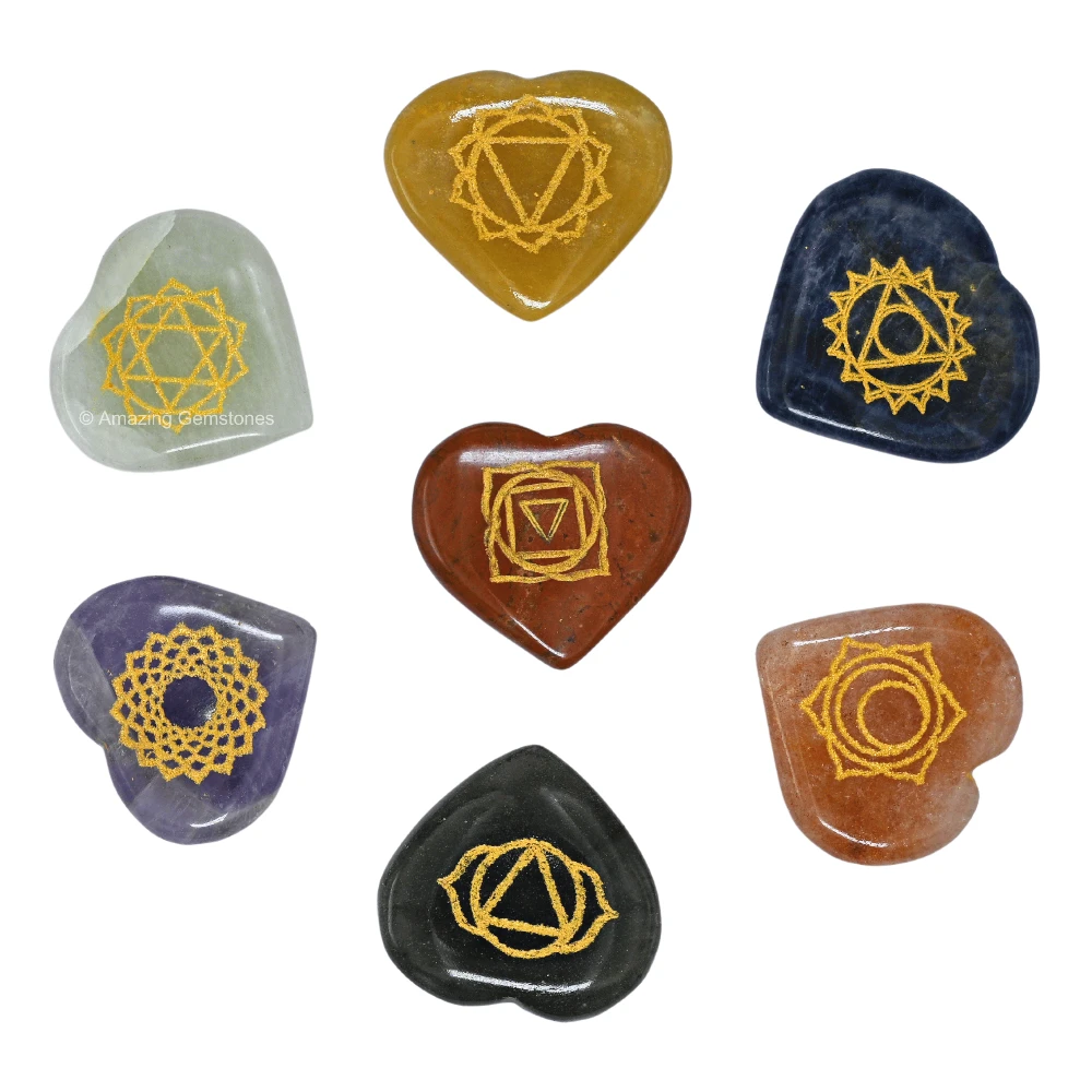 Chakra Crystal Set (Round) - Premium 7 Stones of the Chakra - Amazing ...