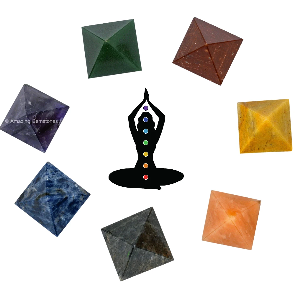 Chakra Crystal Set (Pyramid) - Premium 7 Stones of the Chakra - Amazing ...