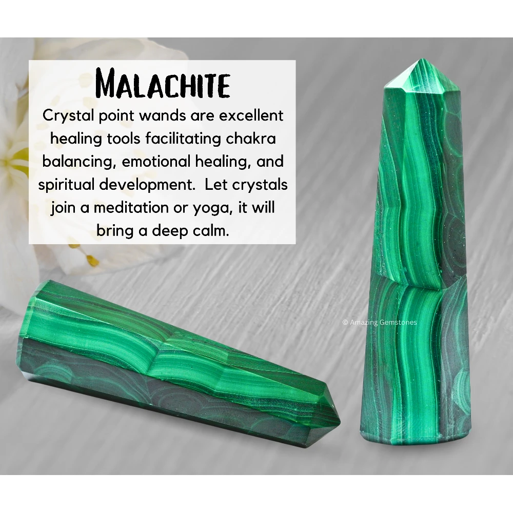 Malachite Tower - Premium Crystal Tower Points Obelisk - Amazing ...