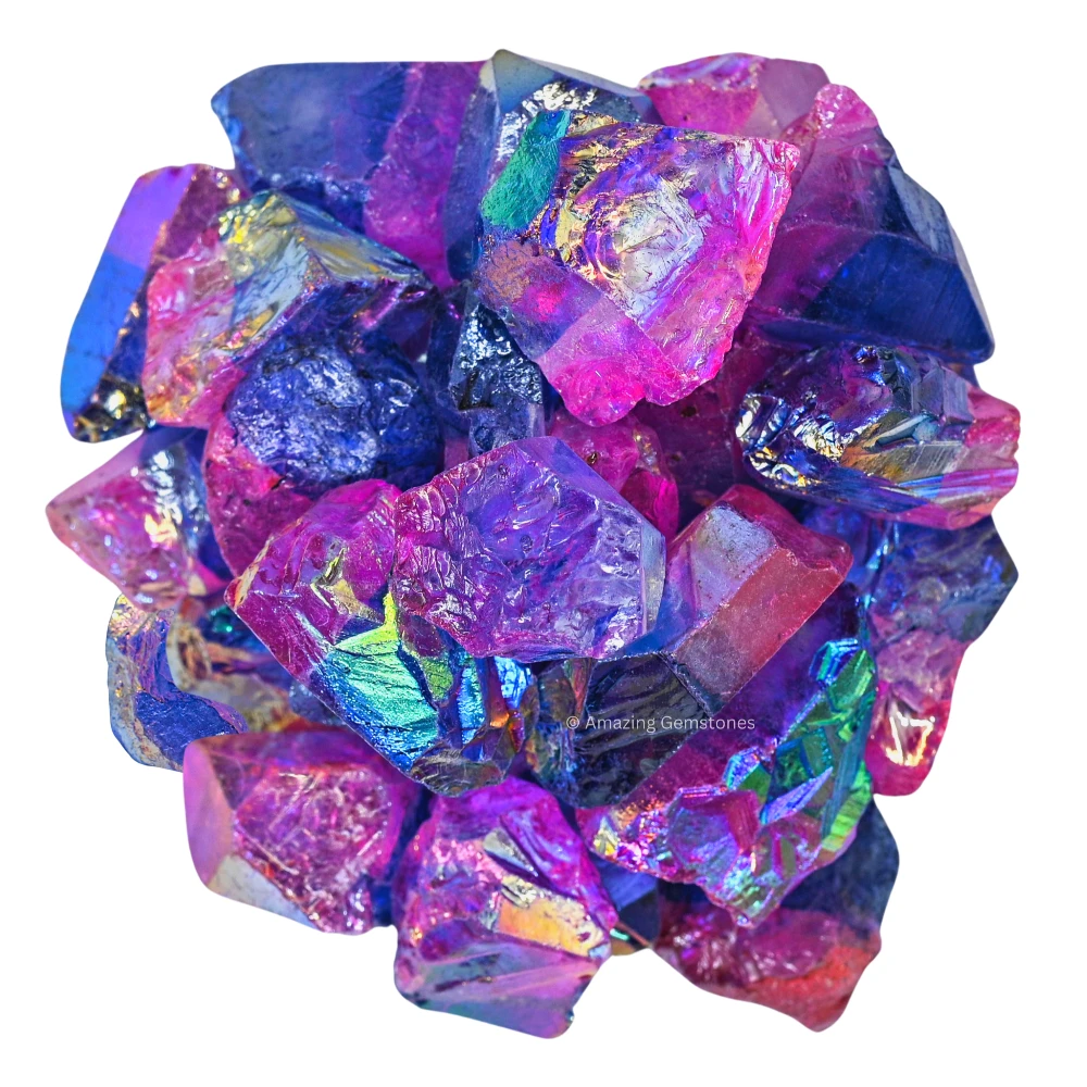 Rose-Tanzine Aura Quartz Raw Crystals - Amazing Gemstones INC