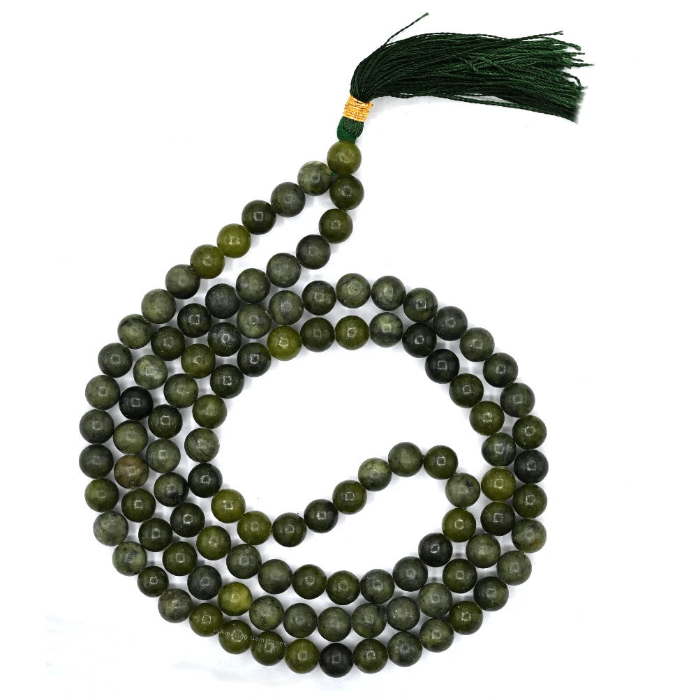 Green Jade Japa Mala - Amazing Gemstones INC
