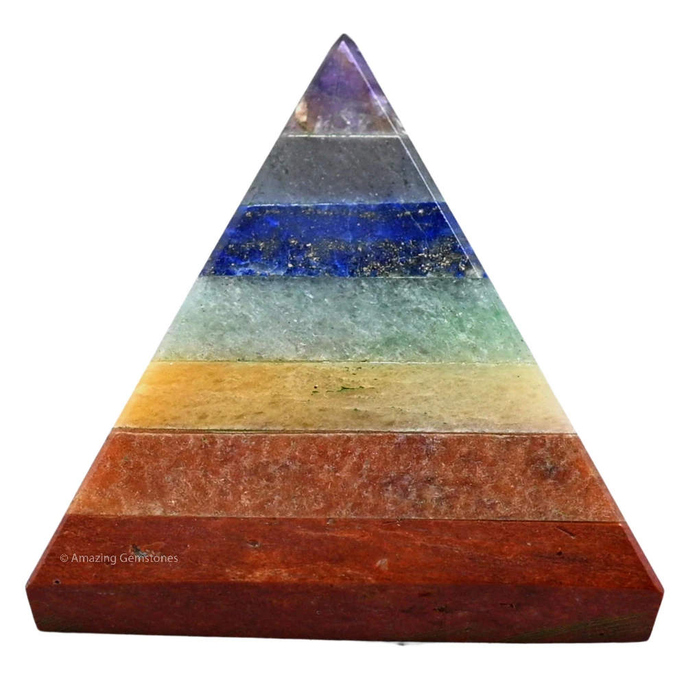 Chakra Pyramid - Premium Crystal Pyramid - Amazing Gemstones INC
