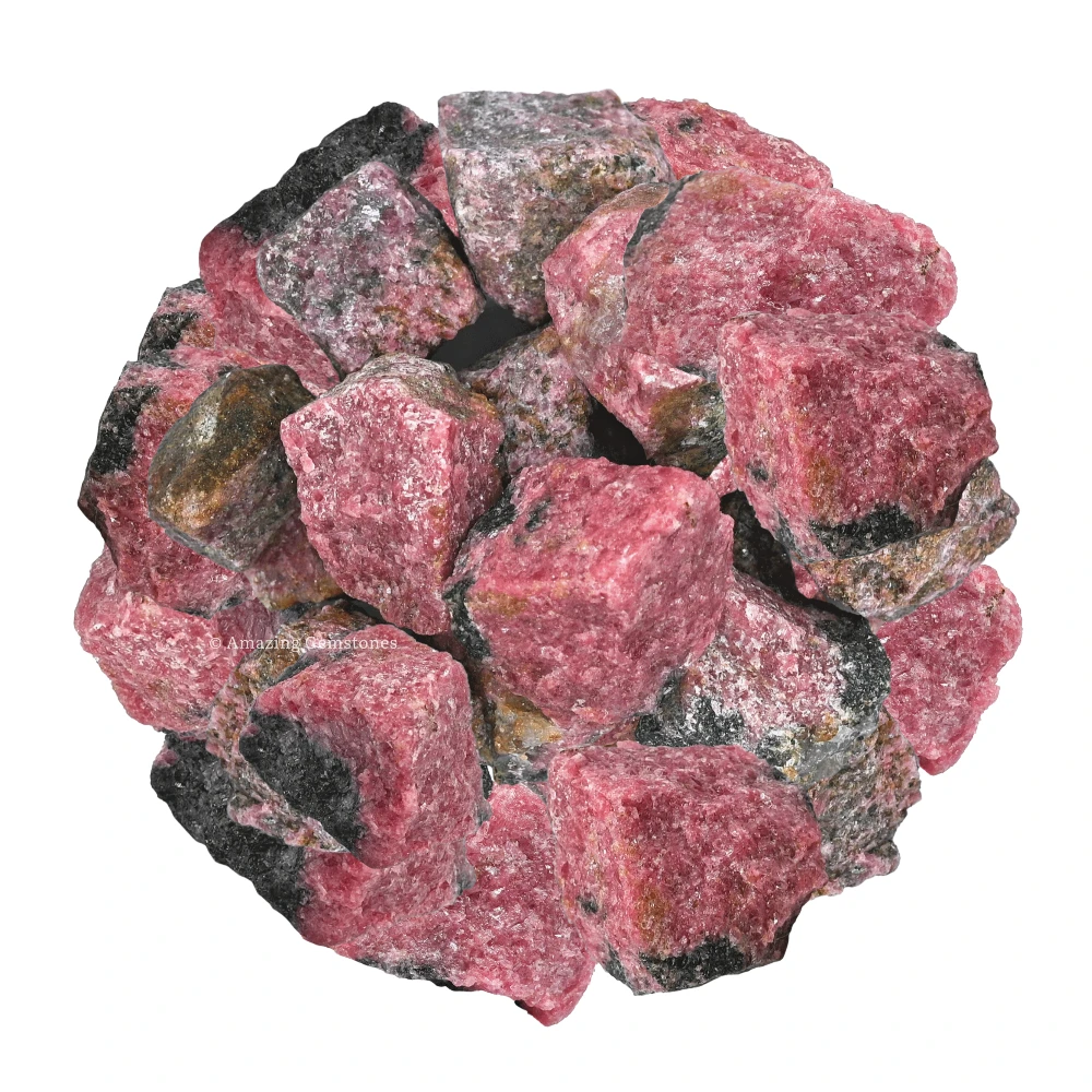 Rhodonite Raw Stones - Premium Raw Crystal - Amazing Gemstones INC