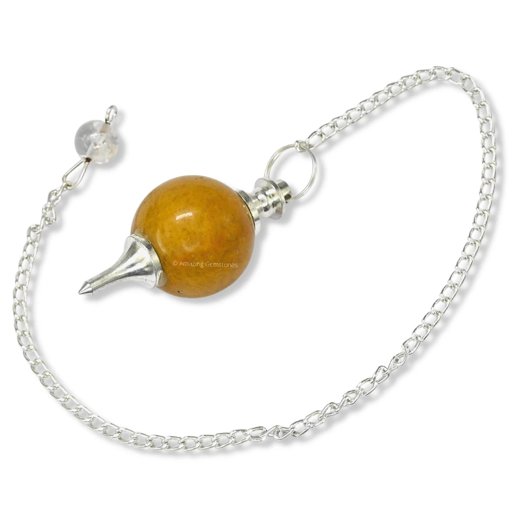 Yellow Jasper Ball Pendulum - Premium Crystal Ball Pendulum - Amazing ...