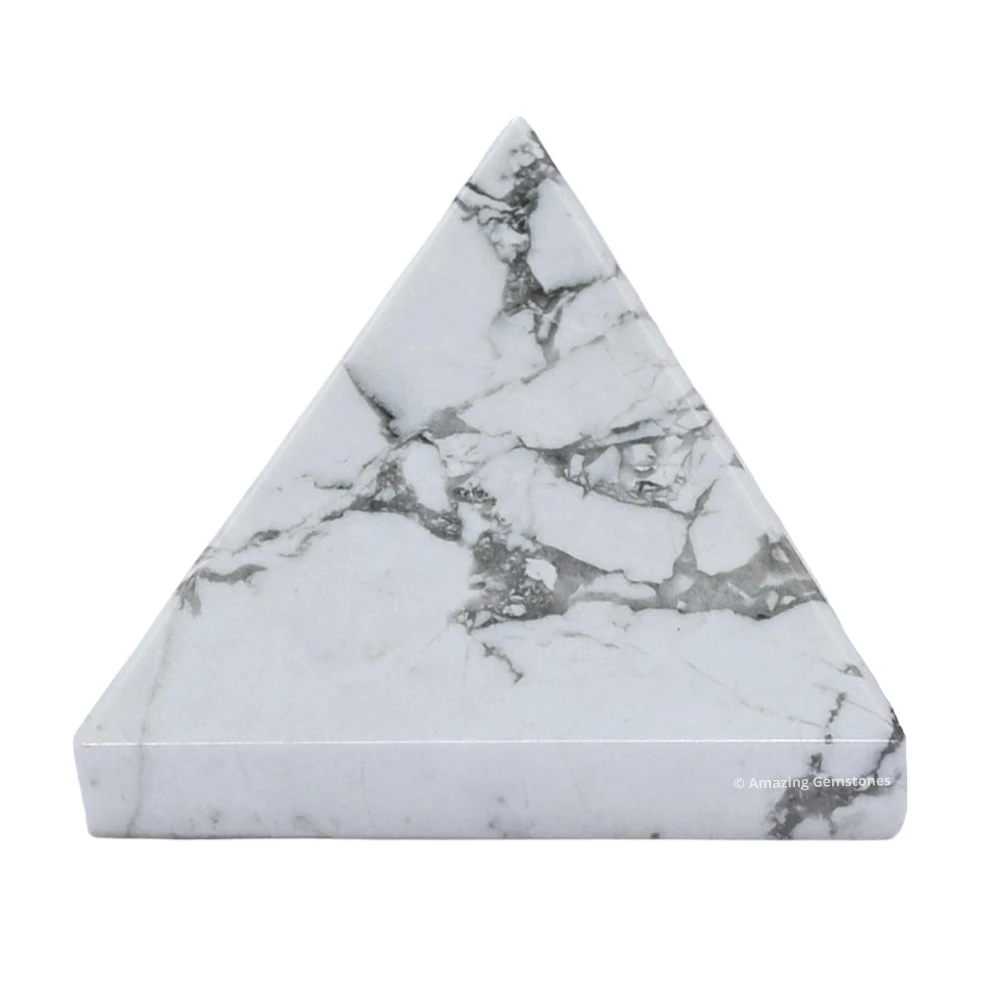 Howlite Pyramid - Premium Crystal Pyramid - Amazing Gemstones INC