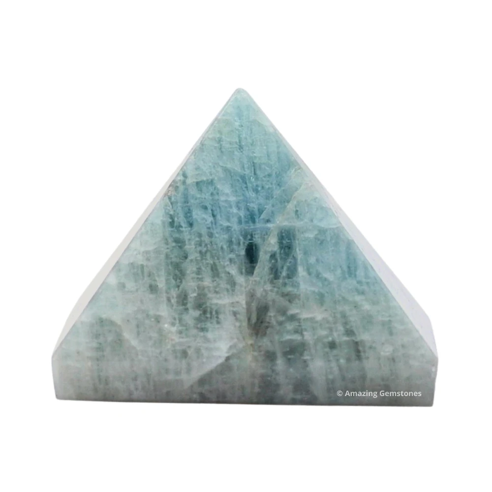 Aquamarine Pyramid - Premium Crystal Pyramid - Amazing Gemstones INC