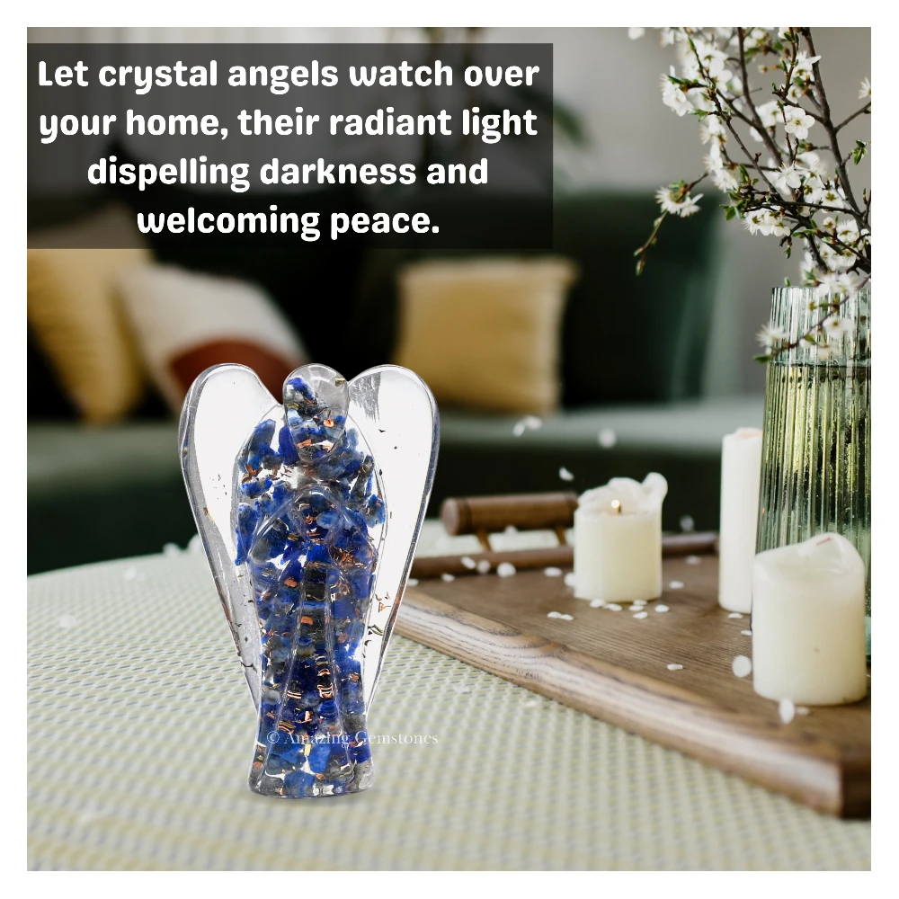Lapis Lazuli Orgone Angel Figurine - Premium Crystal Organite Angels ...
