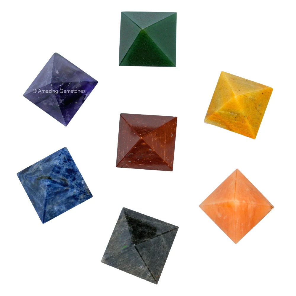 Chakra Crystal Set (Pyramid) - Premium 7 Stones of the Chakra - Amazing ...