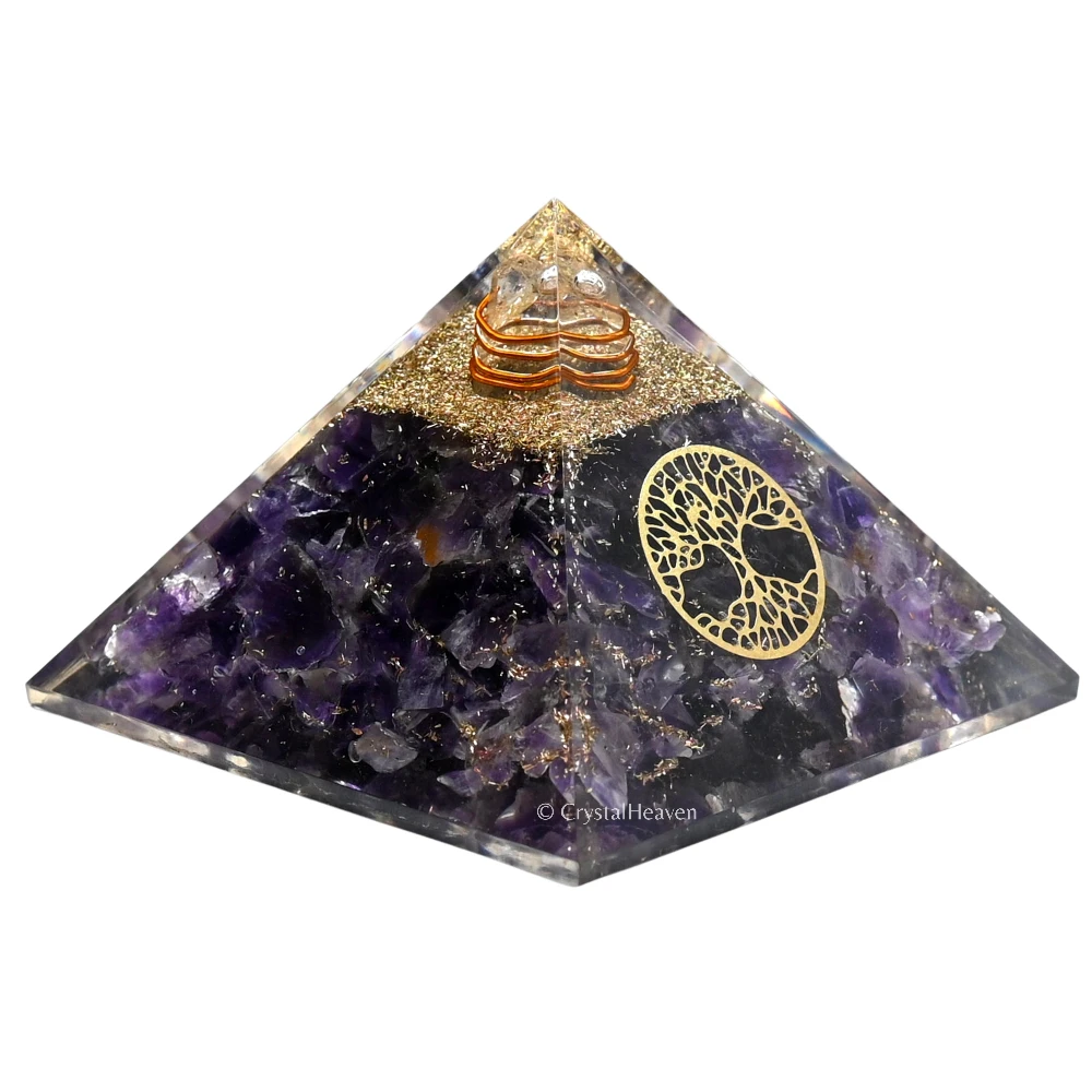 Amethyst Orgone Pyramid - Premium Certified Amethyst - Crystal Heaven