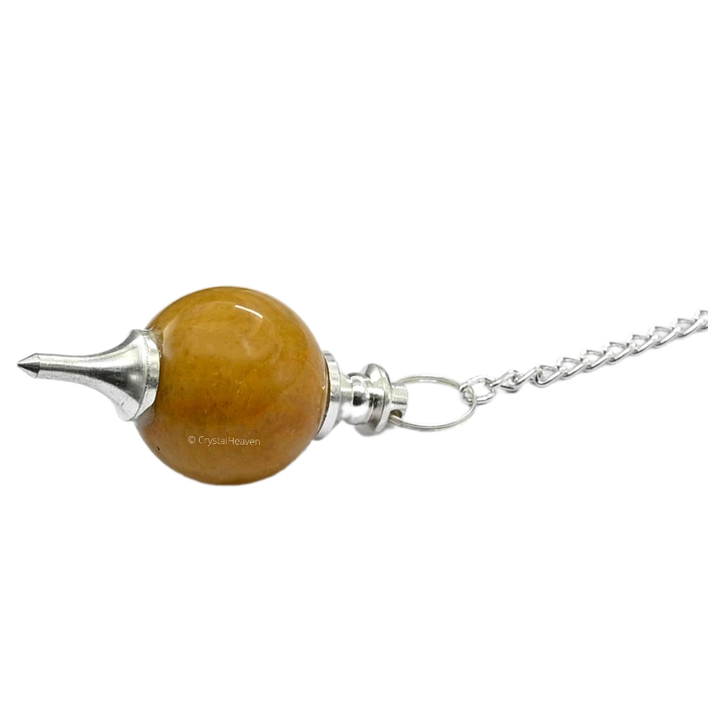 Yellow Jasper Dowsing Pendulum - Premium Crystal Ball Shaped Pendulum ...