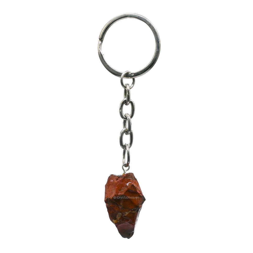 Red Jasper Raw Keychain - Premium Crystal Keychain - Crystal Heaven