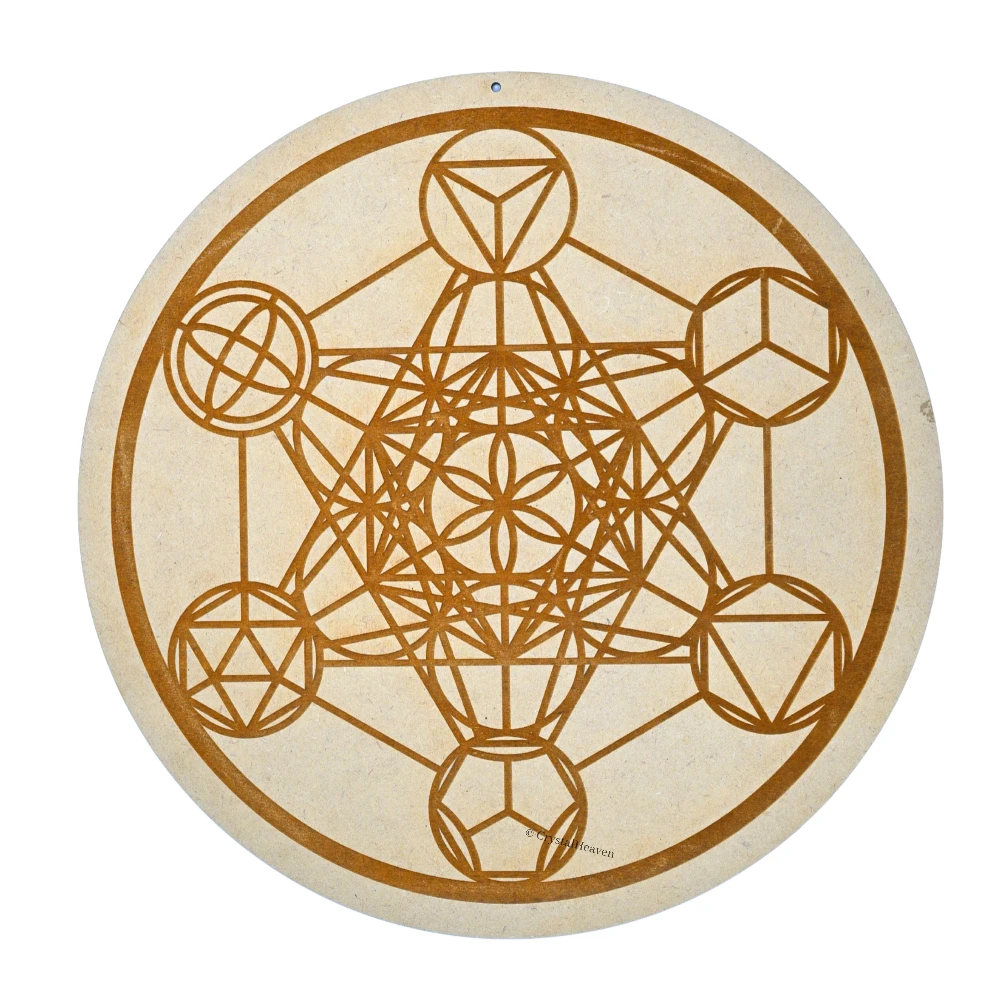 Platonic Solid Metatron Cube Geometry Grid - Premium Crystal Grid Bord