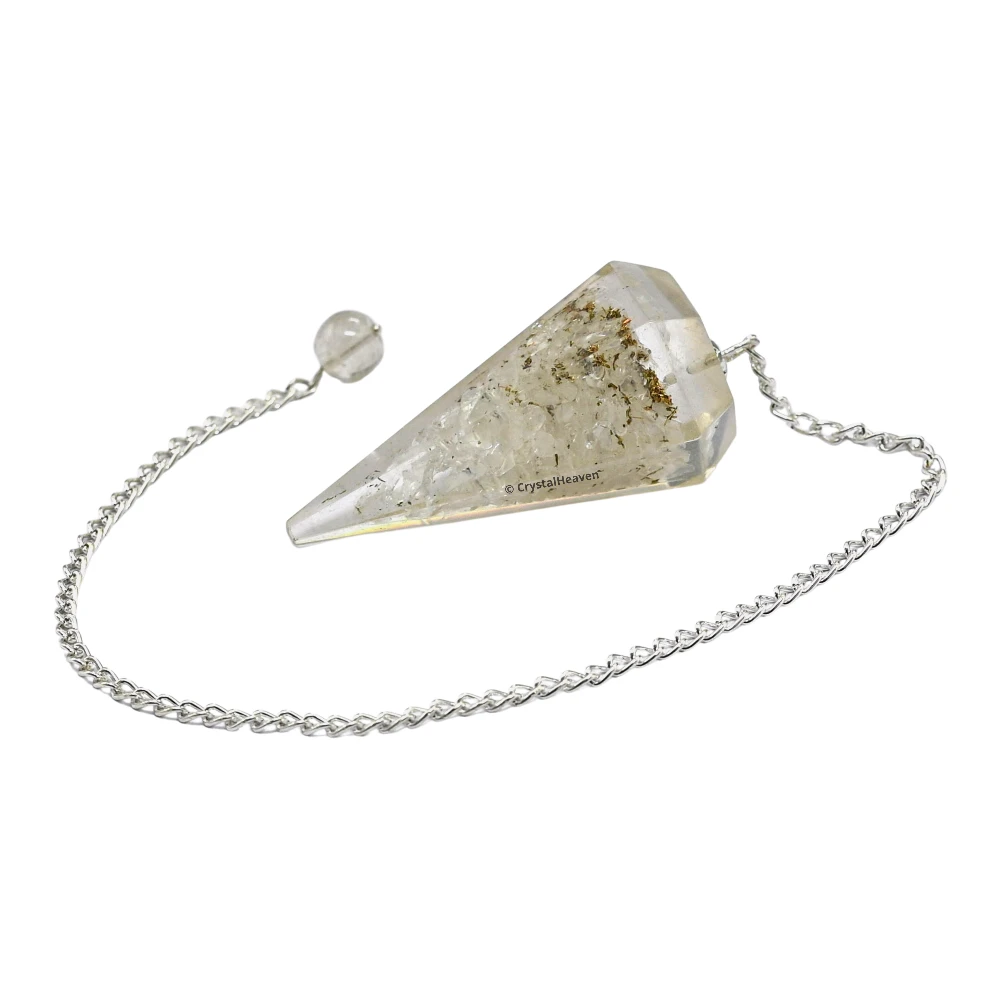Clear Quartz Orgone Pendulum - Premium Crystal Dowsing Pendulums