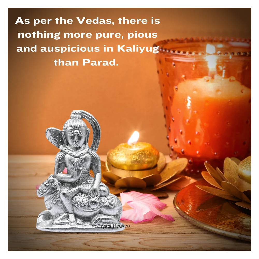Shiv with Nandi Pure Parad Idol - Premium Mercury Statue God - Crystal ...