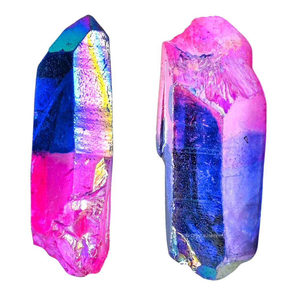 Raw Points Rose-Tanzine Aura Quartz Crystals - Premium Raw Aura Quartz ...