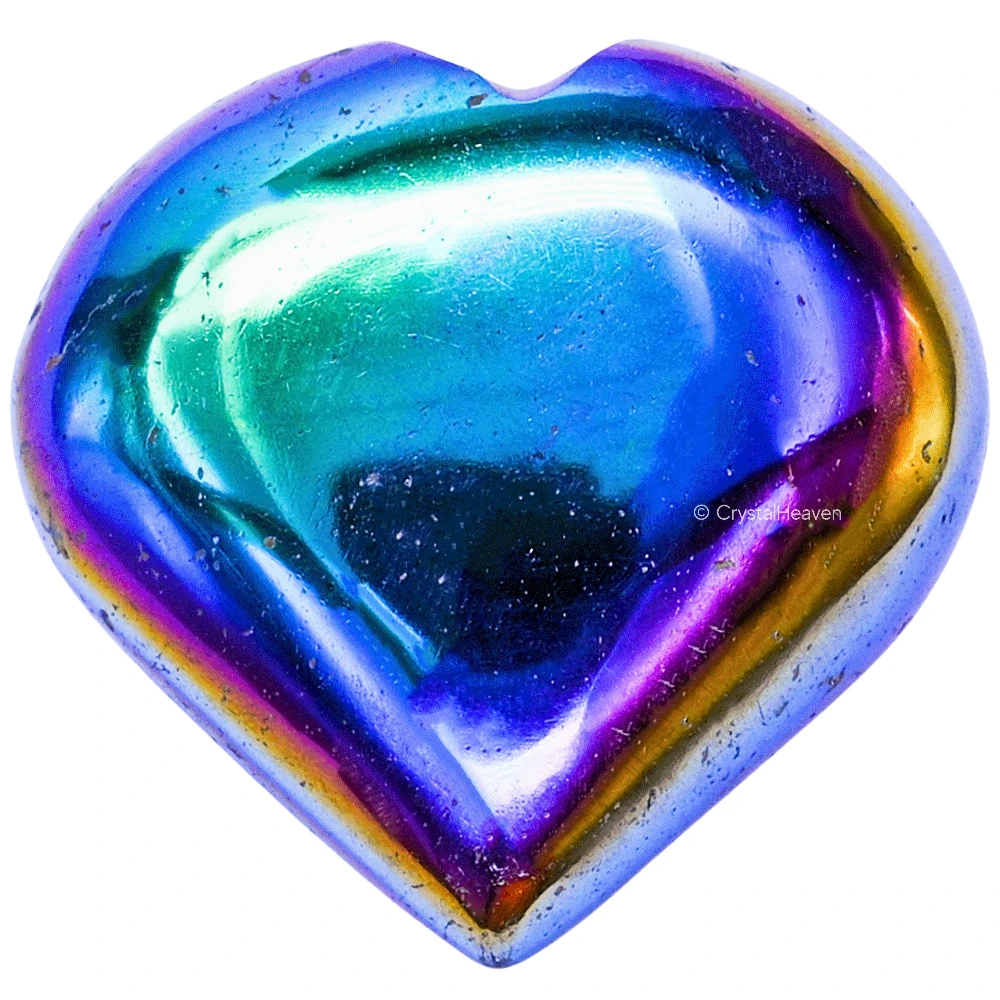 Titanium Aura Quartz Crystal Heart - Crystal Heaven