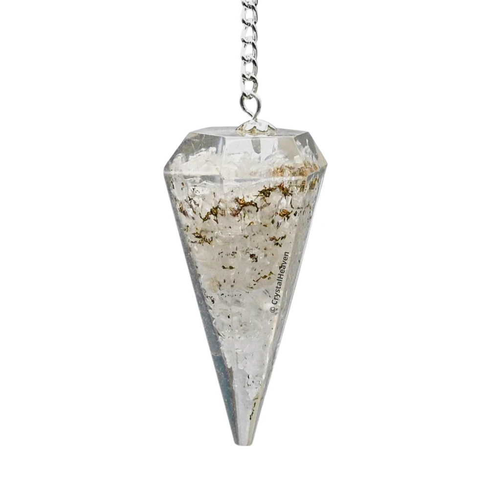 Clear Quartz Orgone Pendulum - Premium Crystal Dowsing Pendulums
