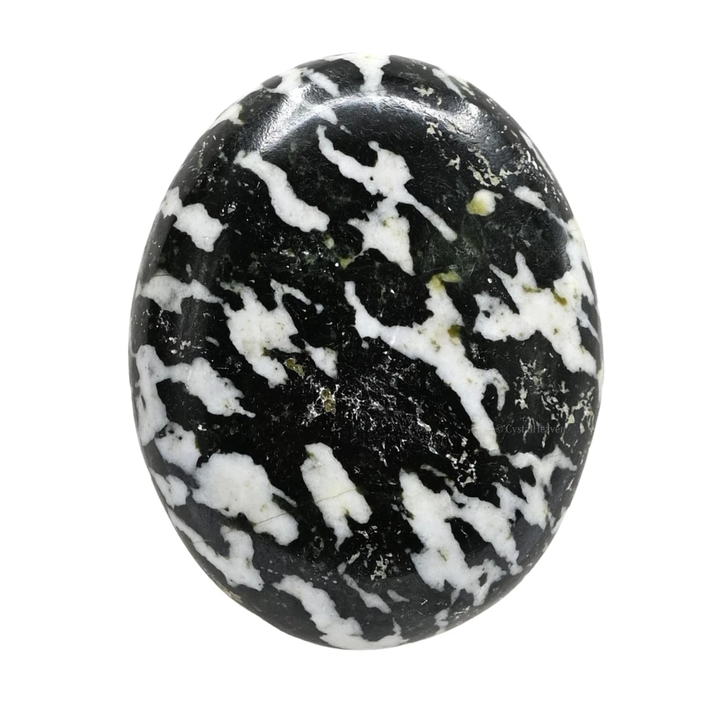 Black and White Tourmaline Palm Stone