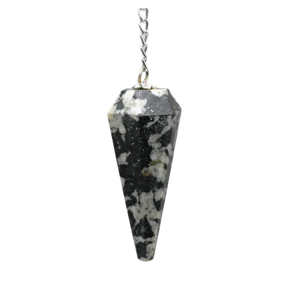 Black and White Tourmaline Pendulum - Premium Crystal Dowsing Pendulums ...