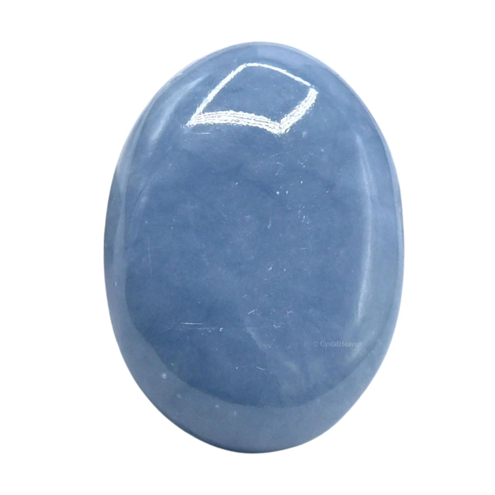 Angelite Palm Stone - Premium Crystal Palm Stones - Crystal Heaven