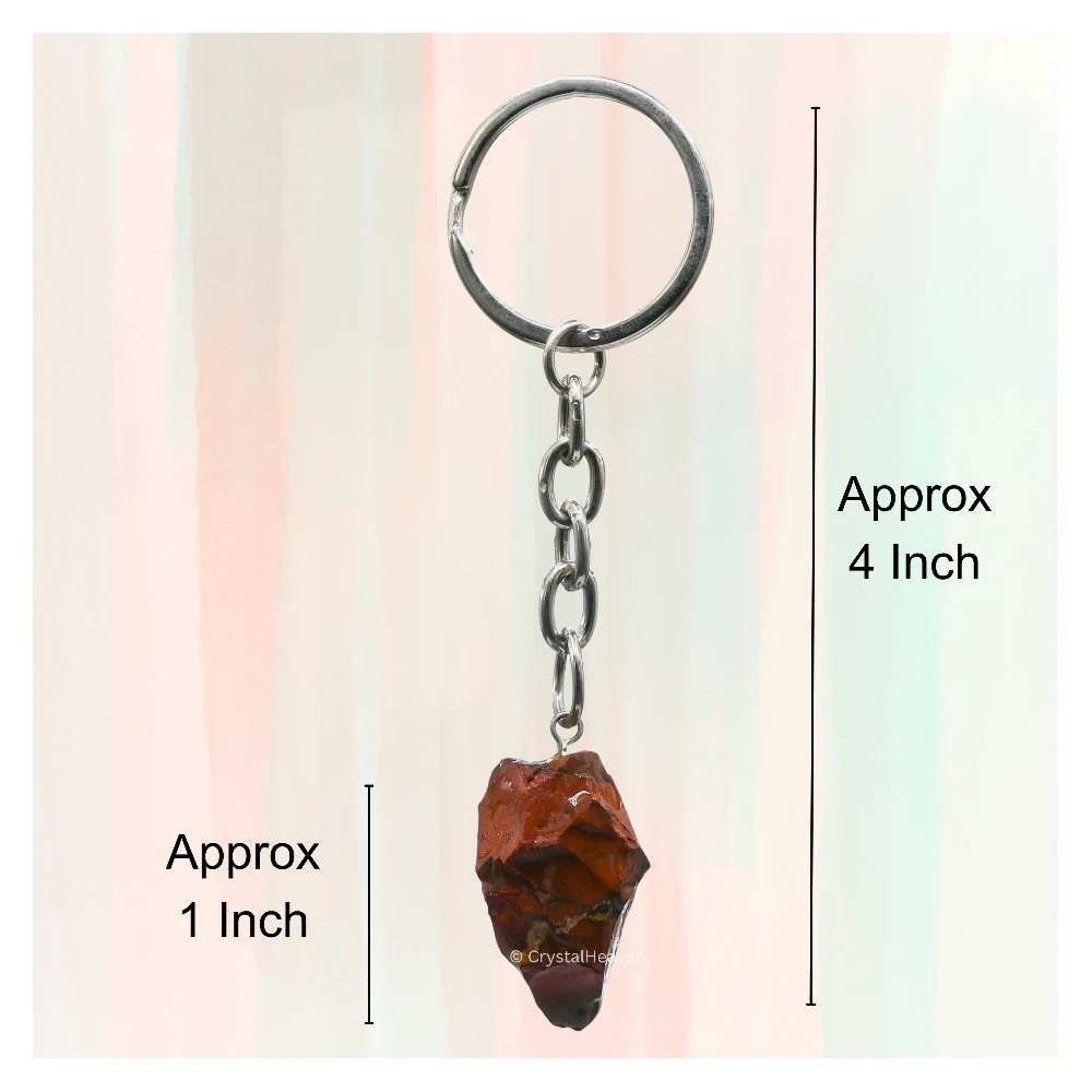 Red Jasper Raw Keychain - Premium Crystal Keychain - Crystal Heaven