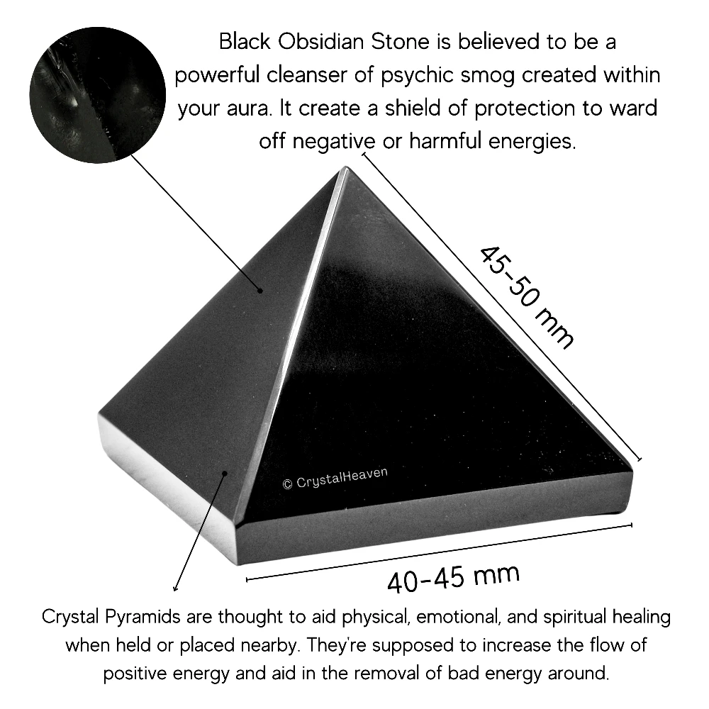Black Obsidian Pyramid - Premium Crystal Pyramids - Crystal Heaven