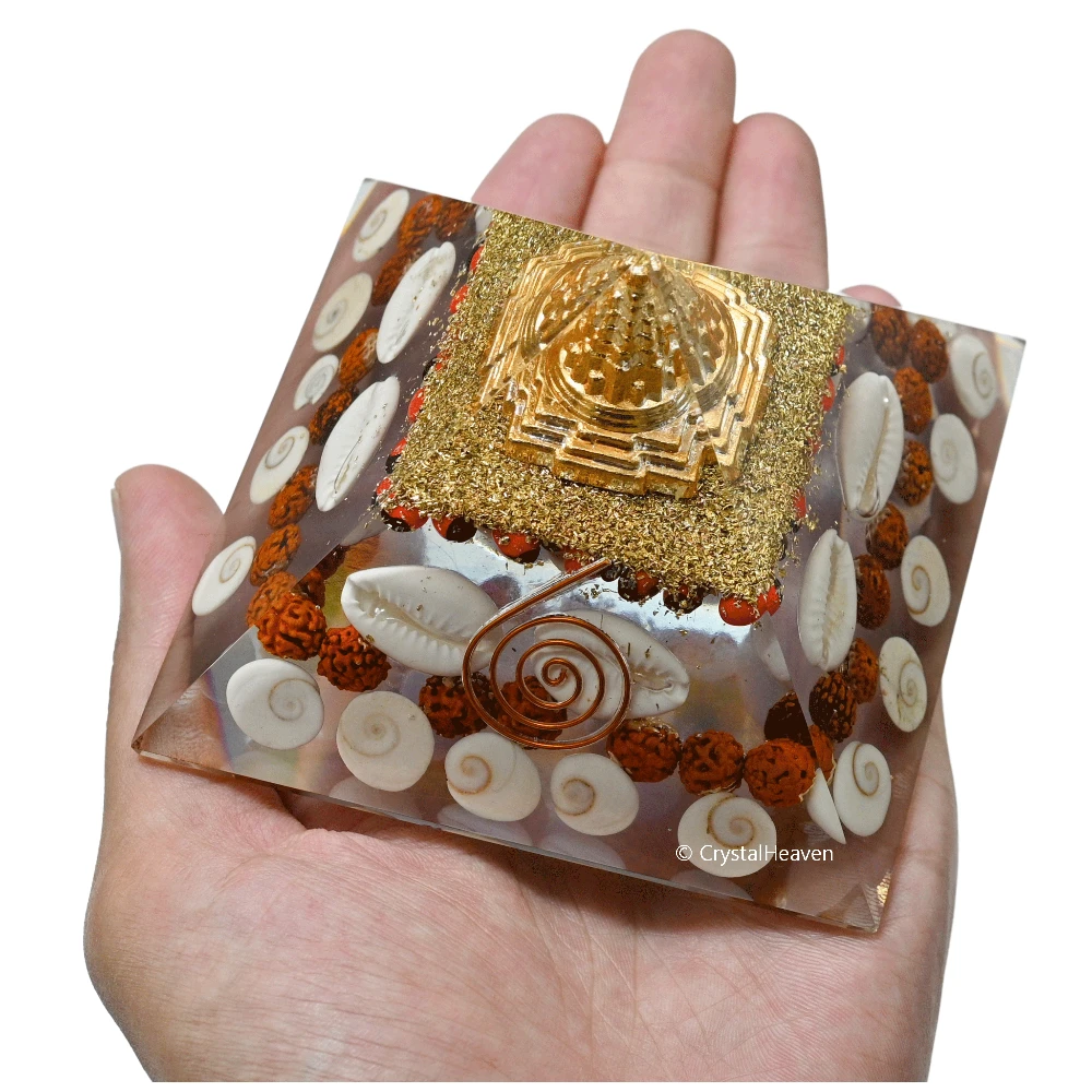 Shri Yantra Gomati Chakra Rudraksha Pyramid - Certified Gomati Chakra