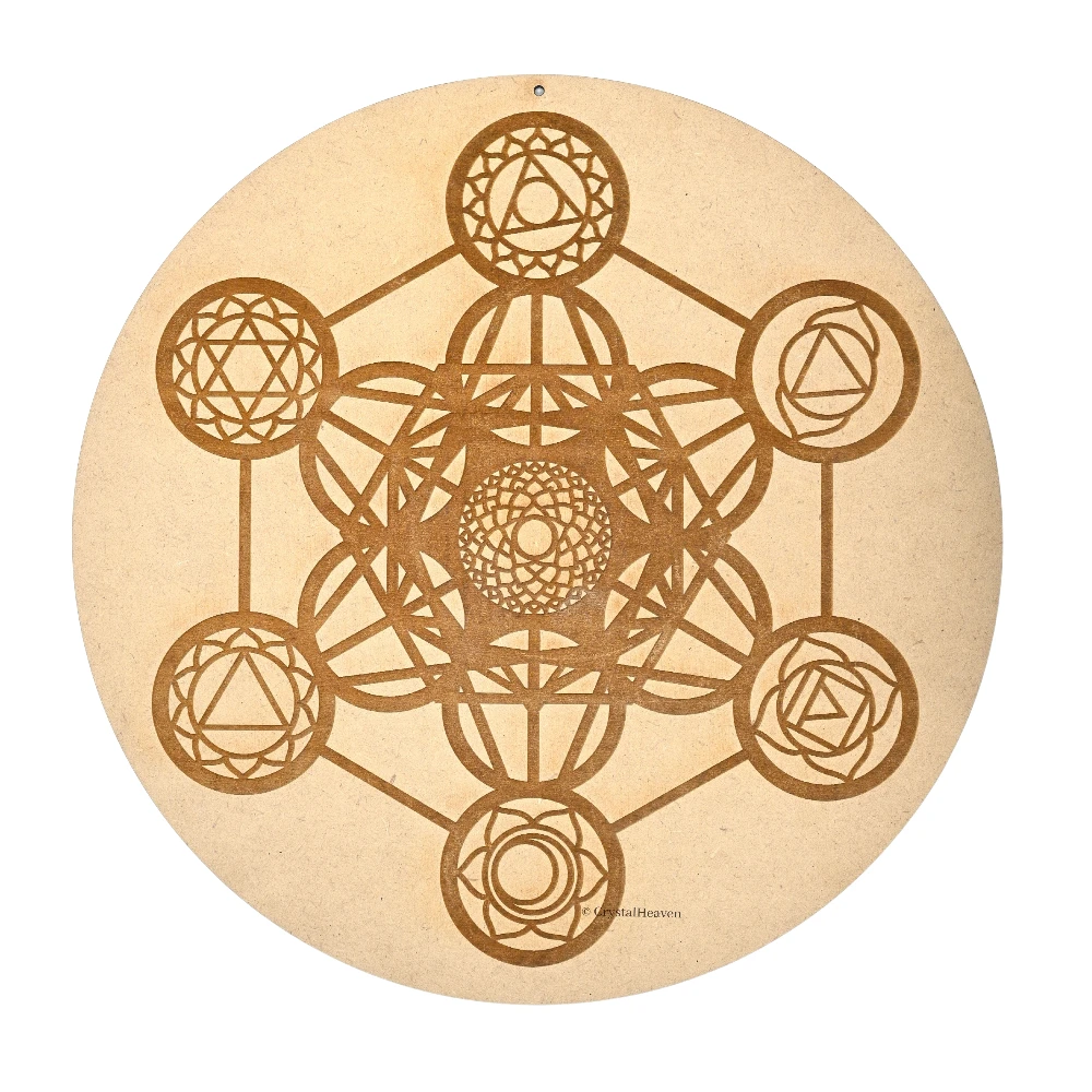 Chakra Metatron Cube Geometry Grid - Premium Crystal Grid Bord