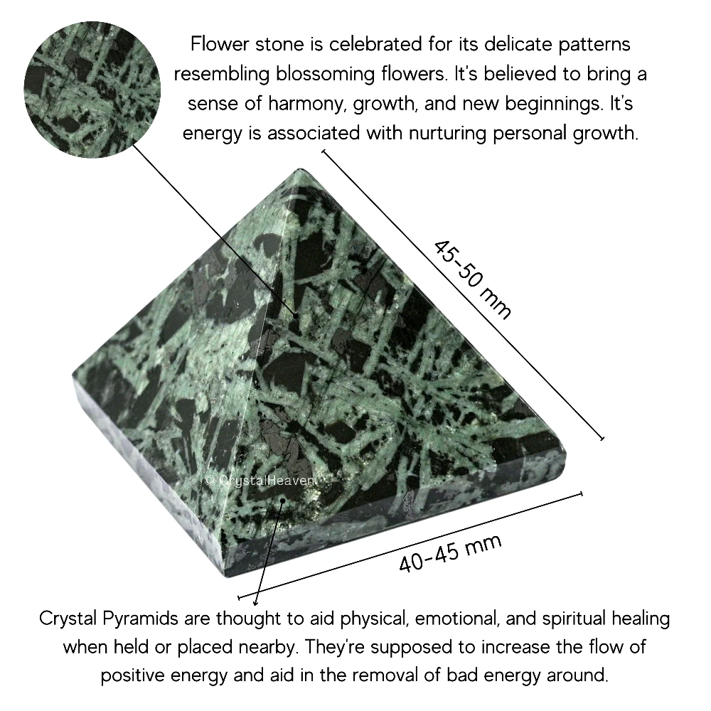 Flower stone Pyramid - Premium Crystal Pyramids - Crystal Heaven