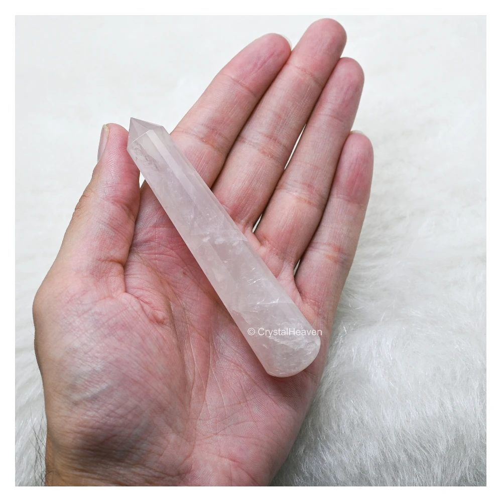 Rose Quartz Wand - Premium Crystal Wand