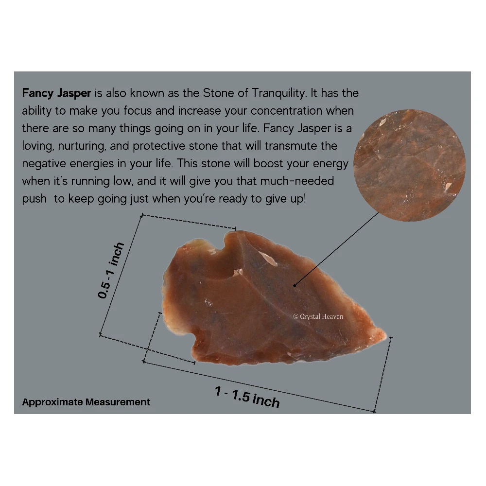 Fancy Jasper Crystal Arrowhead - Premium Flint Stone Aroowhead ...