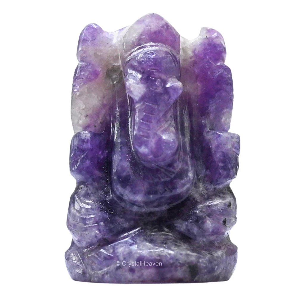 Lepidolite Crystal Ganesh Statue | Best Ganpati Idol | Religious Gifts